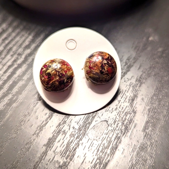 Hand Crafted | Jewelry | Tiny Round Gypsy Herb Earrings | Poshmark